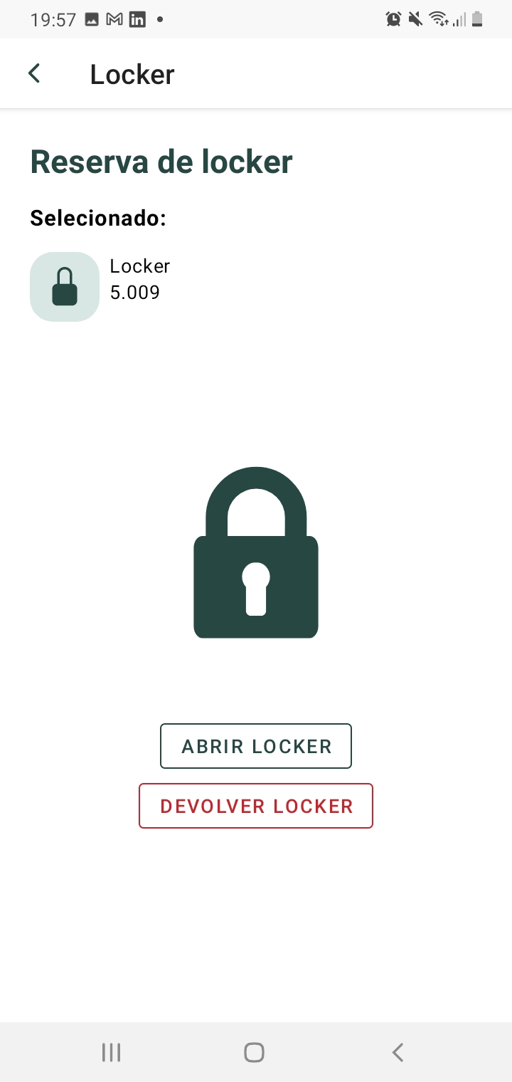 Funcionalidade Reserva de locker – Skedway